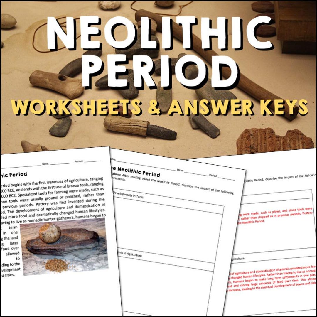 Neolithic Period Early Humans Reading Worksheets and Answer Keys - Etsy