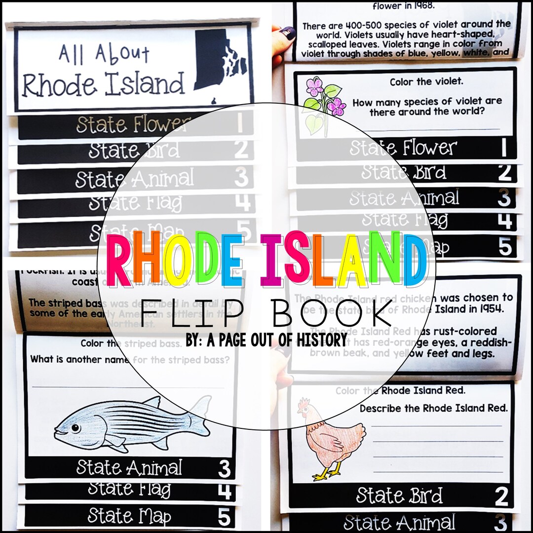 Rhode Island 3rd-5th Grade State Lesson | Symbols, Map, Flag, Reading ...
