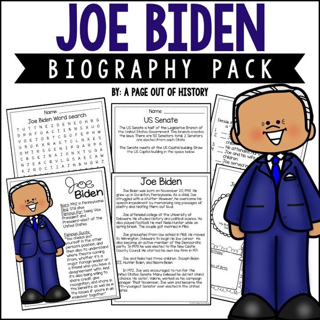 Joe Biden Biography Unit Pack | 3-5 | Homeschool | Social Studies ...