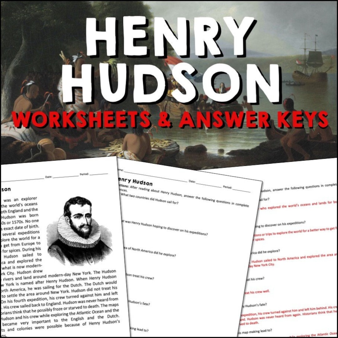 Henry Hudson Reading Worksheets and Answer Keys | 6-12 | Homeschool ...