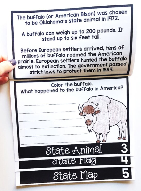 Oklahoma 3rd-5th Grade State Lesson | Symbols, Map, Flag, Reading ...