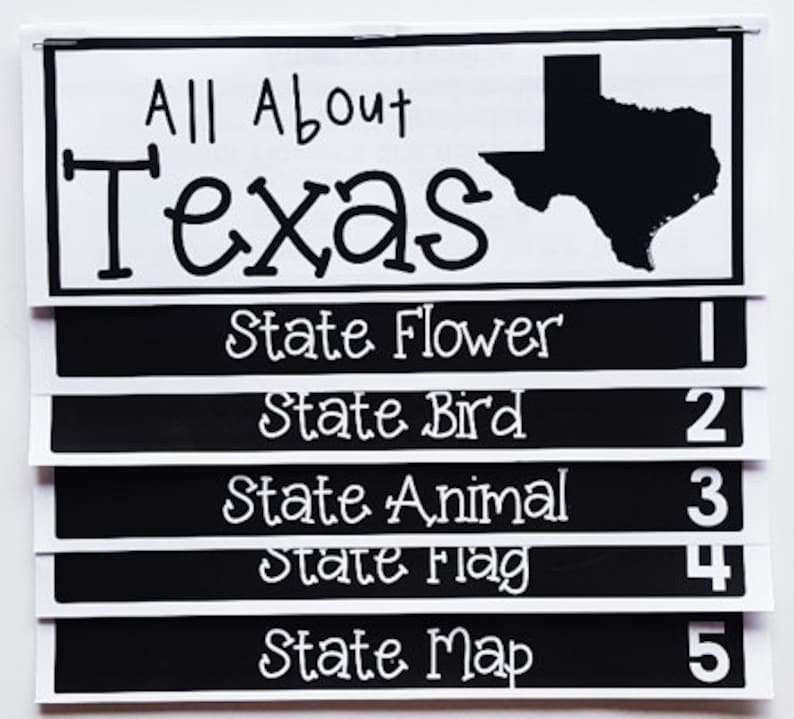 Texas State Flip Book | 3-5 | Homeschool | Social Studies Printable ...