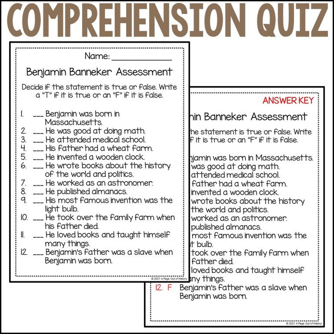 Benjamin Banneker Biography Unit Pack | 3-5 | Homeschool | Social ...