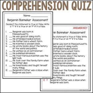 Benjamin Banneker Biography Unit Pack | 3-5 | Homeschool | Social ...