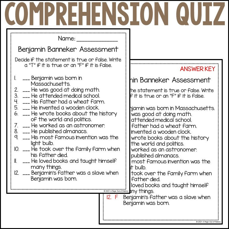 Biography Unit Study | Benjamin Banneker Nonfiction Reading, Writing ...