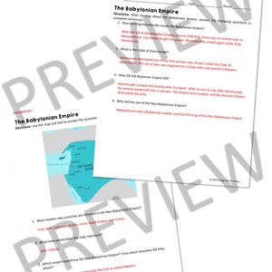 Babylonian Empire Kindergarten Worksheets, Reading Comprehensions ...