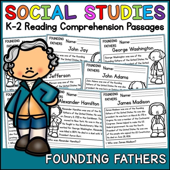 Founding Fathers Reading Comprehension Passages K-2 - Etsy