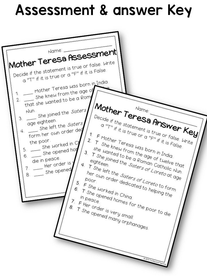 Mother Teresa Biography Unit Pack | 3-5 | Homeschool | Social Studies ...
