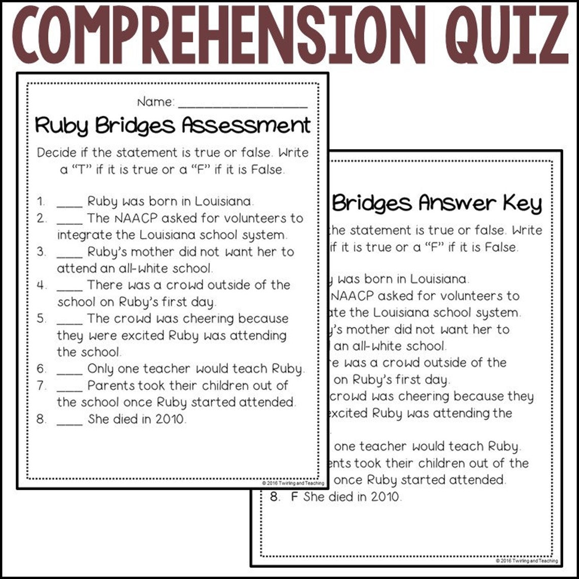 Ruby Bridges Biography Unit Pack | 3-5 | Homeschool | Social Studies ...