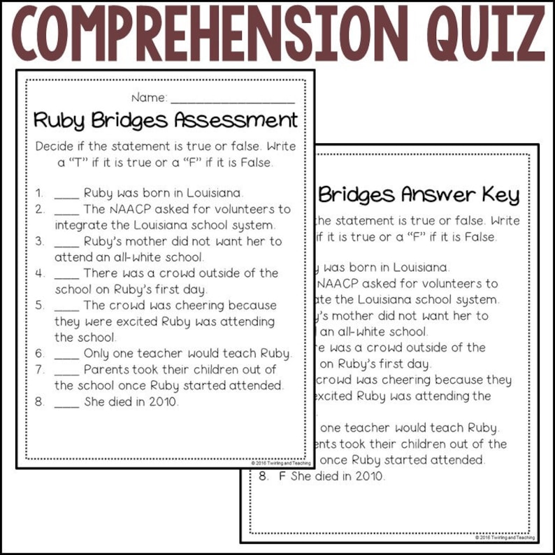 Ruby Bridges Biography Unit Pack | 3-5 | Homeschool | Social Studies ...