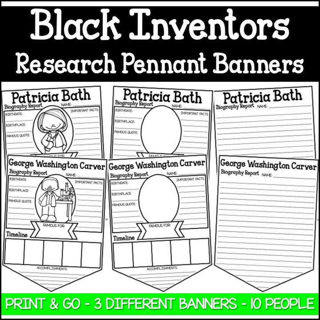 African American Inventors Research Pennant Banner Project | 3-5 ...