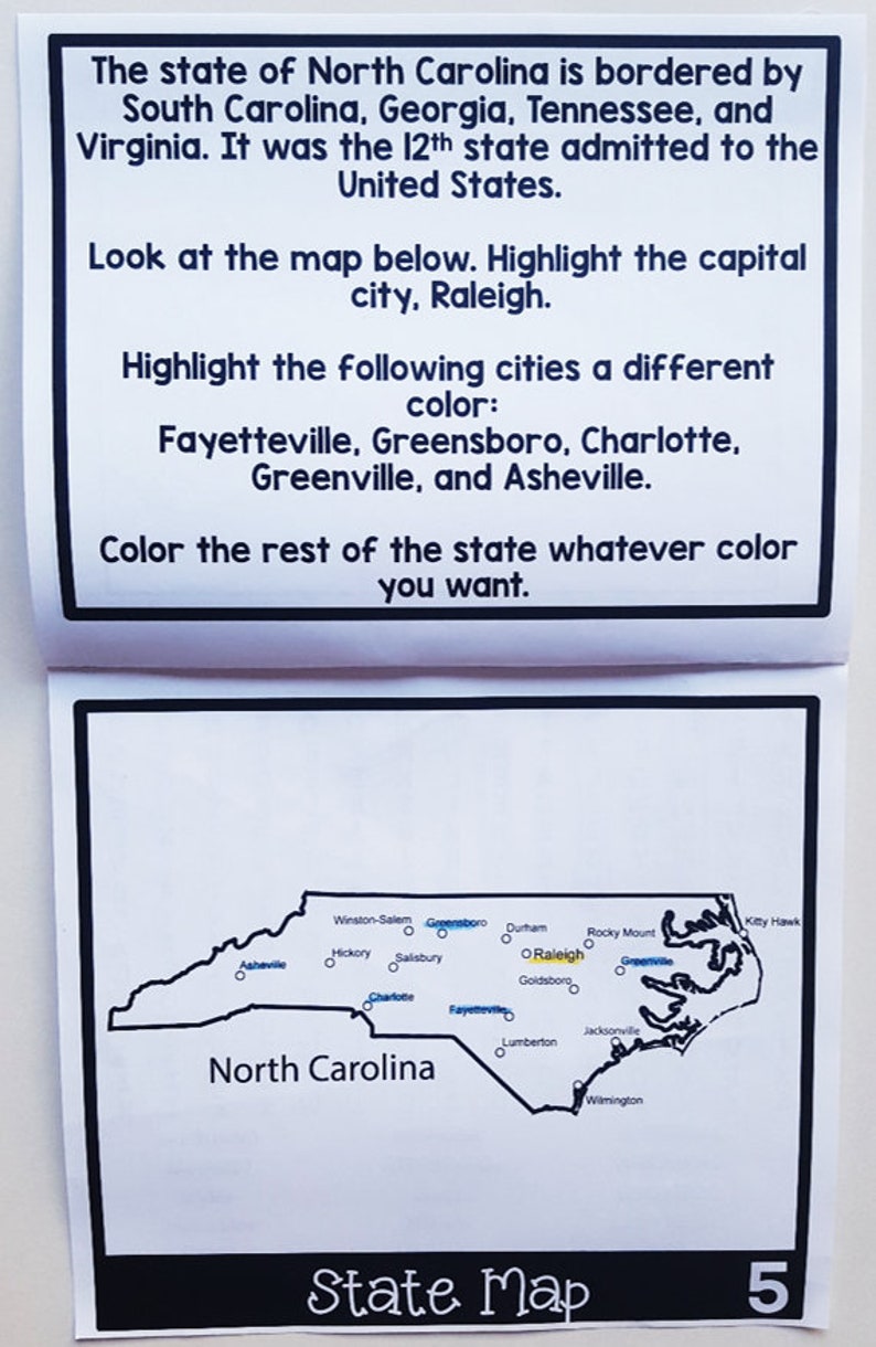 North Carolina State Flip Book | 3-5 | Homeschool | Social Studies ...