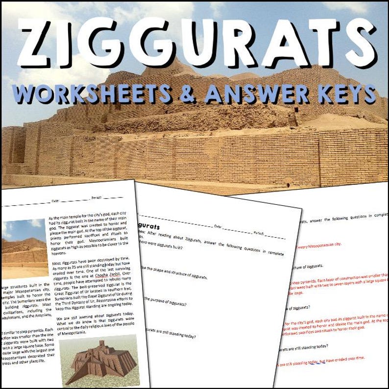 Ziggurats Reading Worksheets, Early Civilizations, Ancient History ...