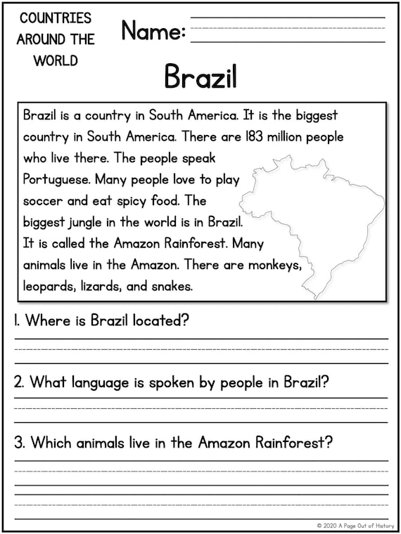 5th Grade Social Studies Worksheets