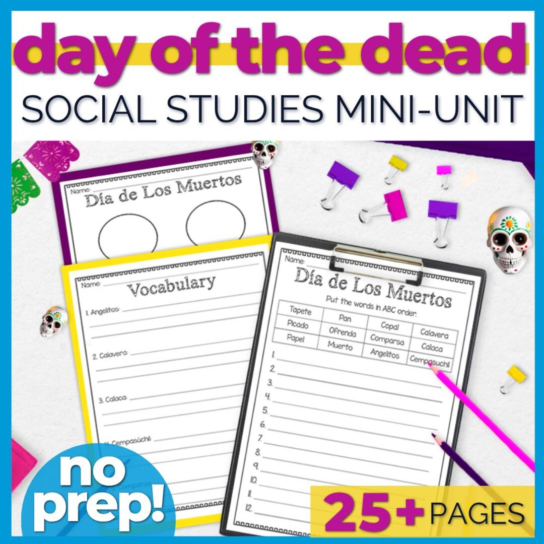 Day of the Dead Mini-unit: Printable Reading Activities & Worksheets ...