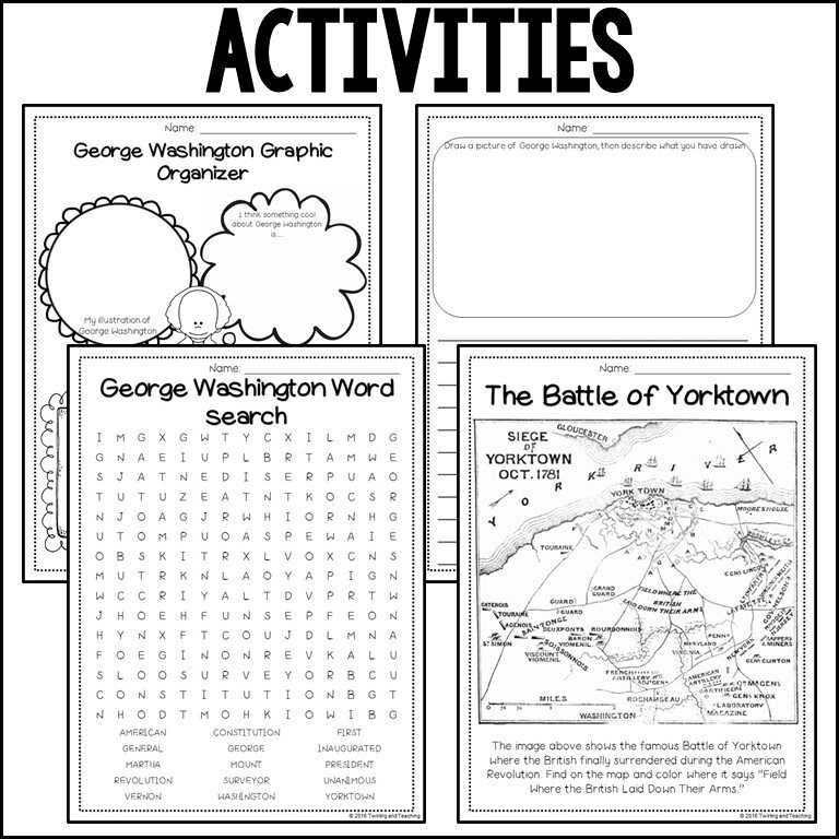 George Washington Biography Unit Pack 3-5 Homeschool Social Studies ...