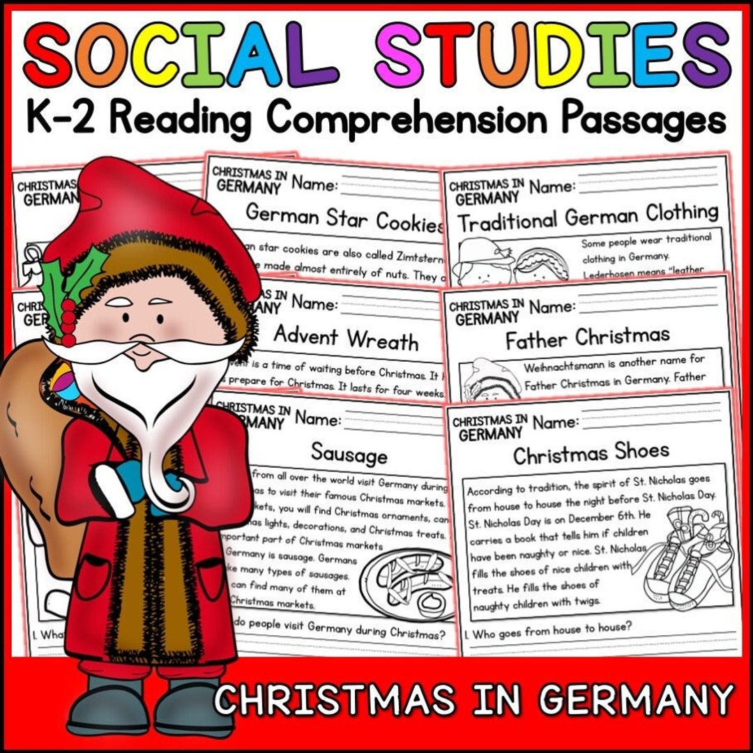 1st 2nd Grade Reading Comprehension | Christmas in Germany Passages ...
