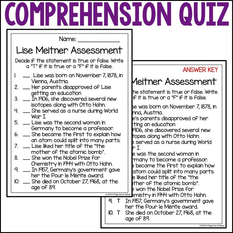 Lise Meitner Biography Unit Pack 3-5 Homeschool Social Studies ...
