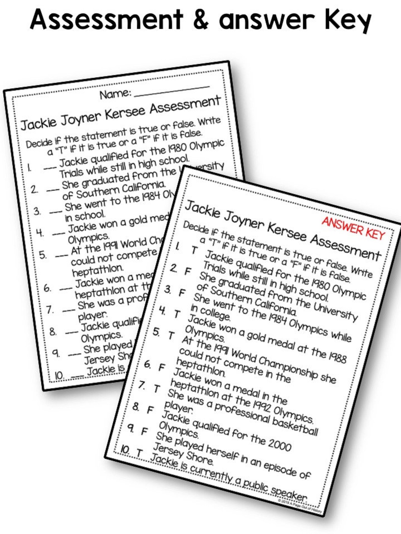 Jackie Joyner Kersee Biography Unit Pack 3-5 Homeschool Social Studies ...