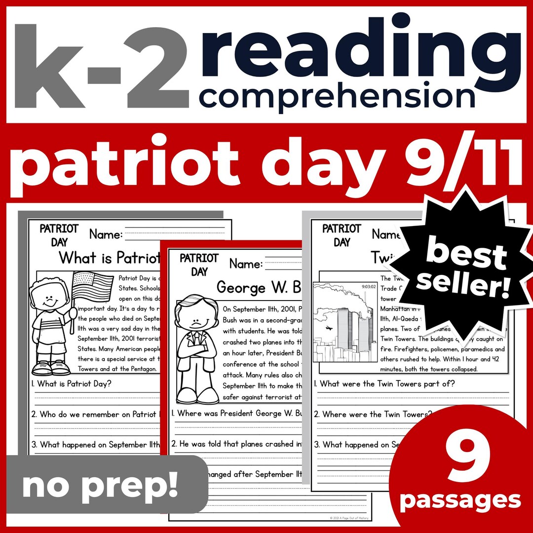 1st 2nd Grade Reading Comprehension | September 11th (9/11) Patriot Day ...