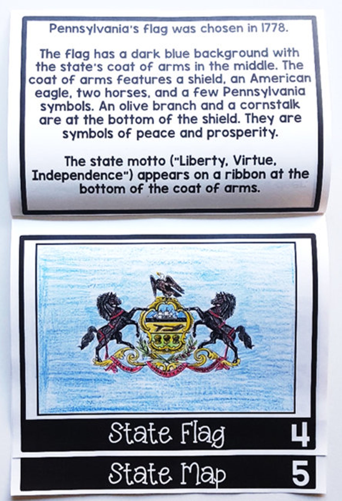 Pennsylvania 3rd-5th Grade State Lesson | Symbols, Map, Flag, Reading ...