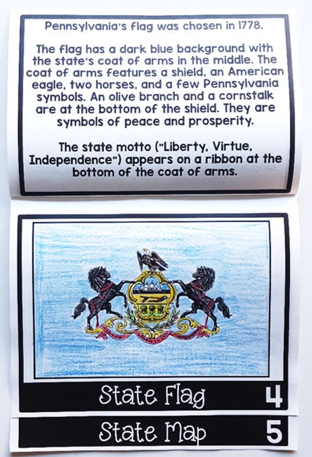 Pennsylvania 3rd-5th Grade State Lesson | Symbols, Map, Flag, Reading ...