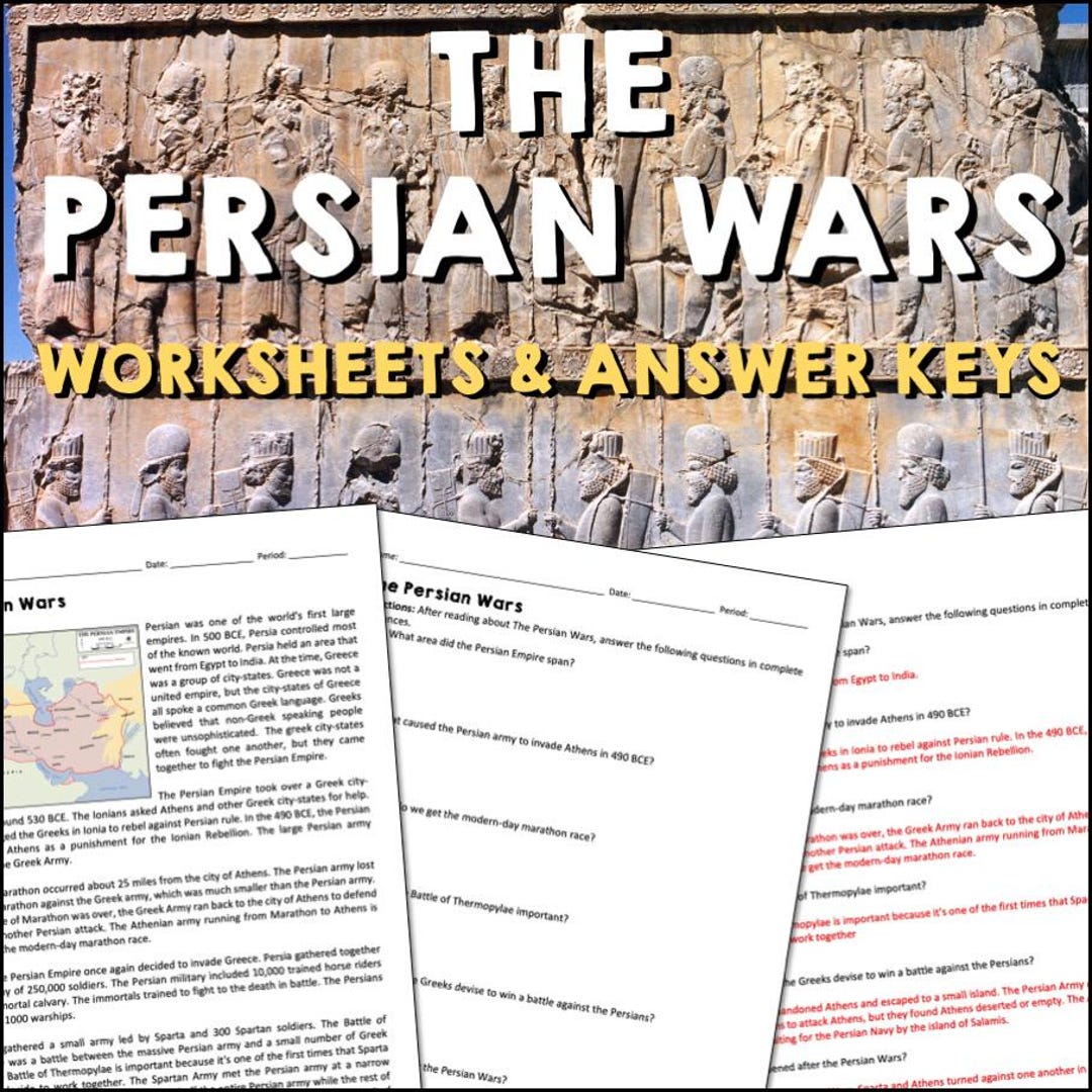 Persian War Reading Worksheets, Greek Mythology & Ancient History ...