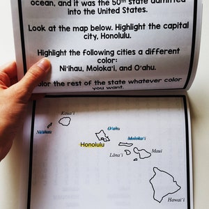 Hawaii State Fact Sheet Flipbook: Zustand Symbole, Karte, Flagge ...
