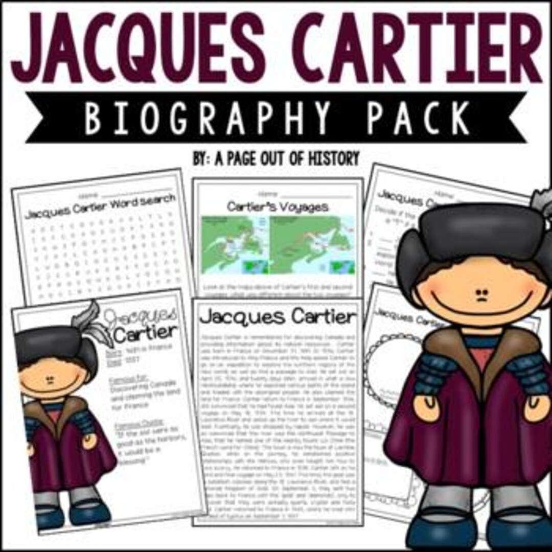 Jacques Cartier Biography Pack, Homeschool Fluency Practice Pages ...