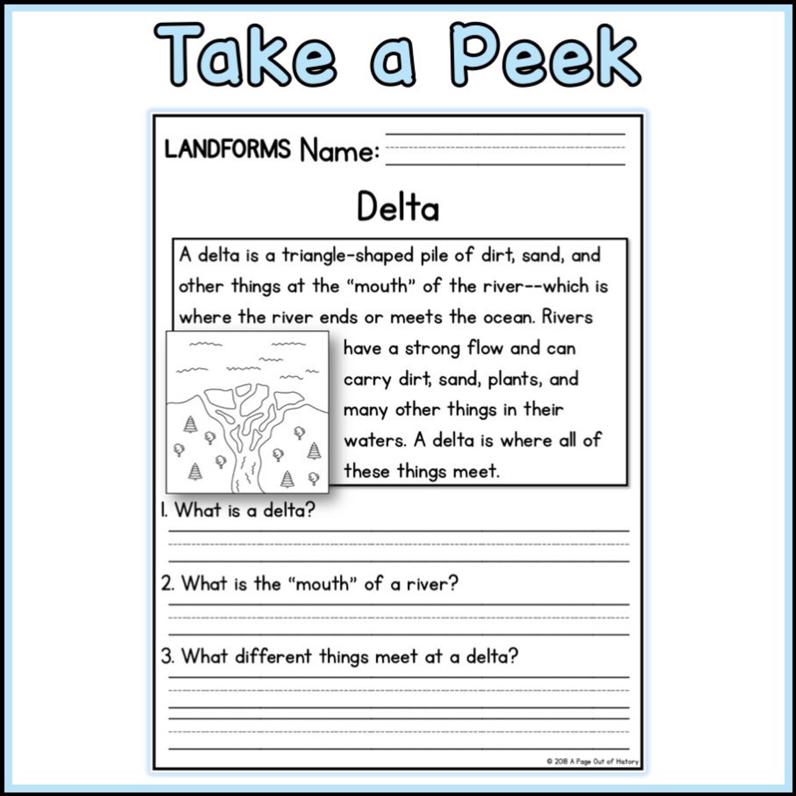 Landforms Reading Comprehension Passages | K-2 | Homeschool | Social ...