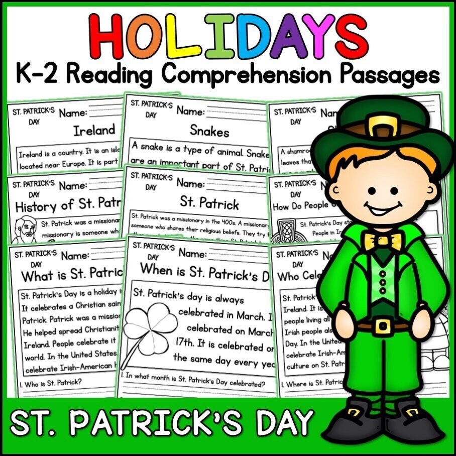 1st 2nd Grade Reading Comprehension | St. Patricks Day Passages ...