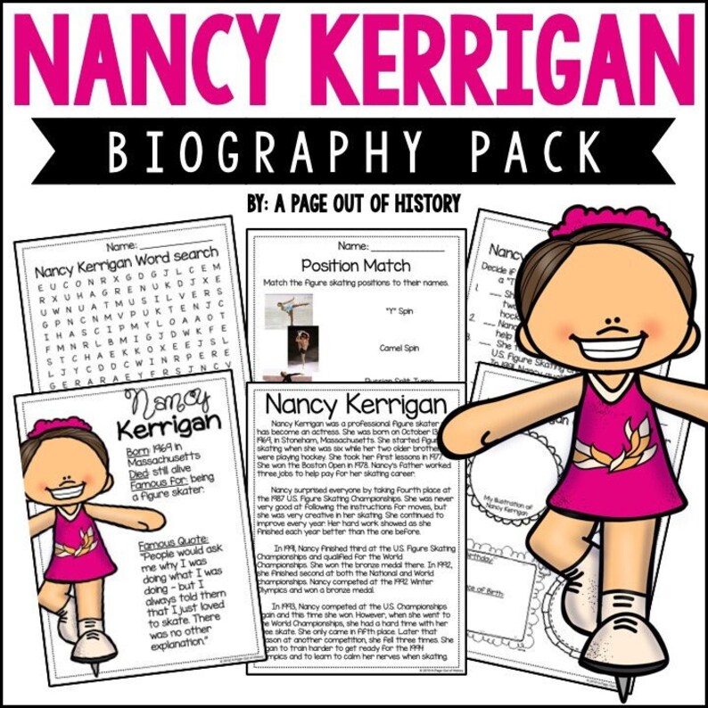 Nancy Kerrigan Reading Comprehension Worksheets | Printable Biography ...