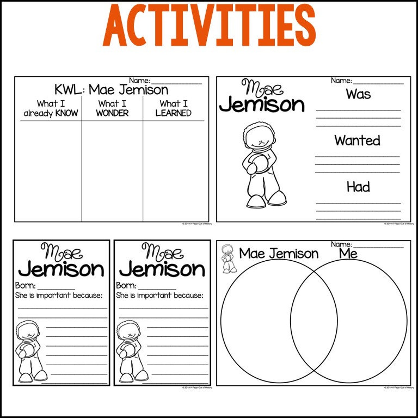 Mae Jemison Reading & Writing Biography Pack | Informational Text ...