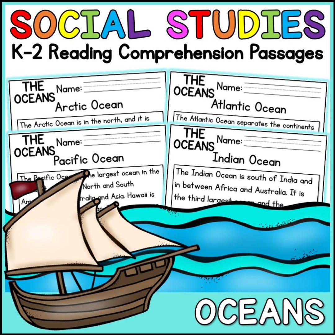 Ocean Reading Comprehension Worksheets, Ocean Activities for Kids, 5 ...