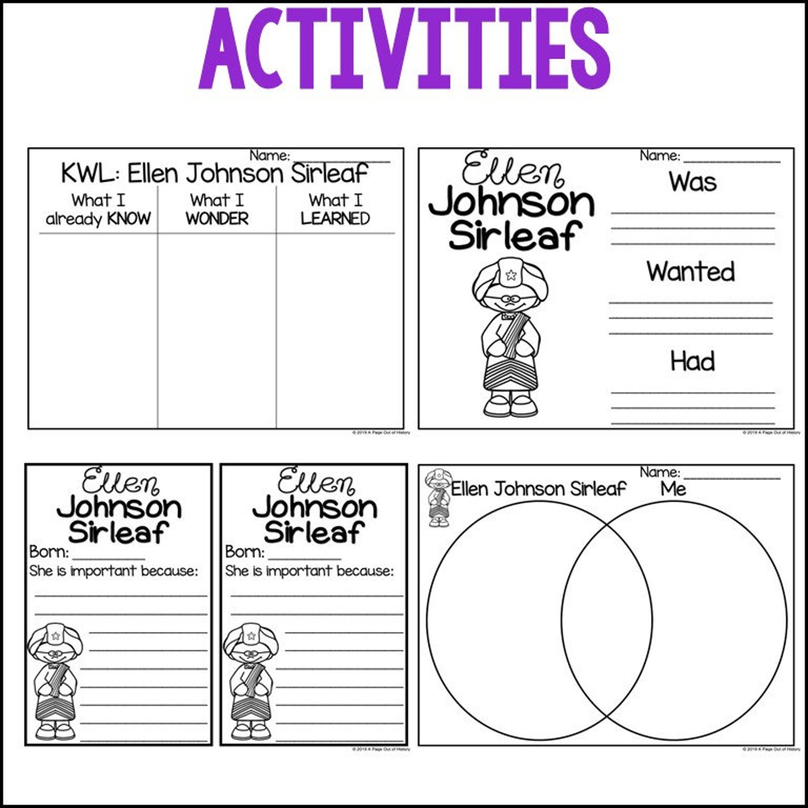 Ellen Johnson Sirleaf Unit Pack, Womens History Month Passages ...