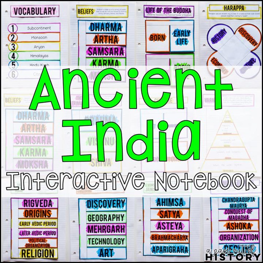 Ancient India Interactive Notebook Graphic Organizers Ancient World ...