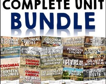 Colonial America Complete Worksheets Bundle, US History Revolution ...