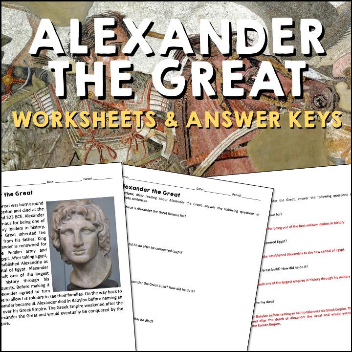 Alexander the Great Ancient Greece Reading Passages Worksheets, Stories ...