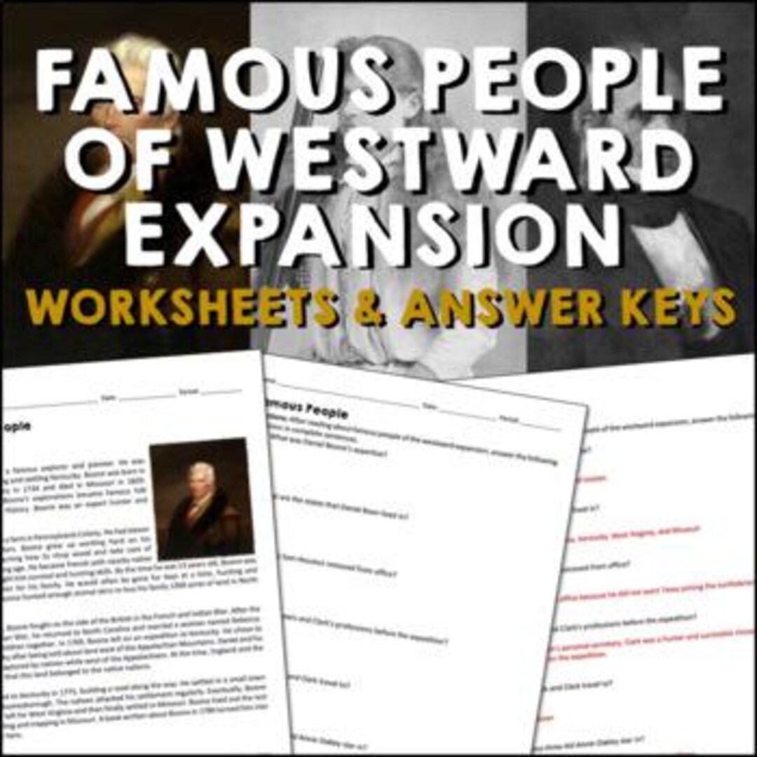Famous People of Westward Expansion Reading Worksheets, Homeschool ...