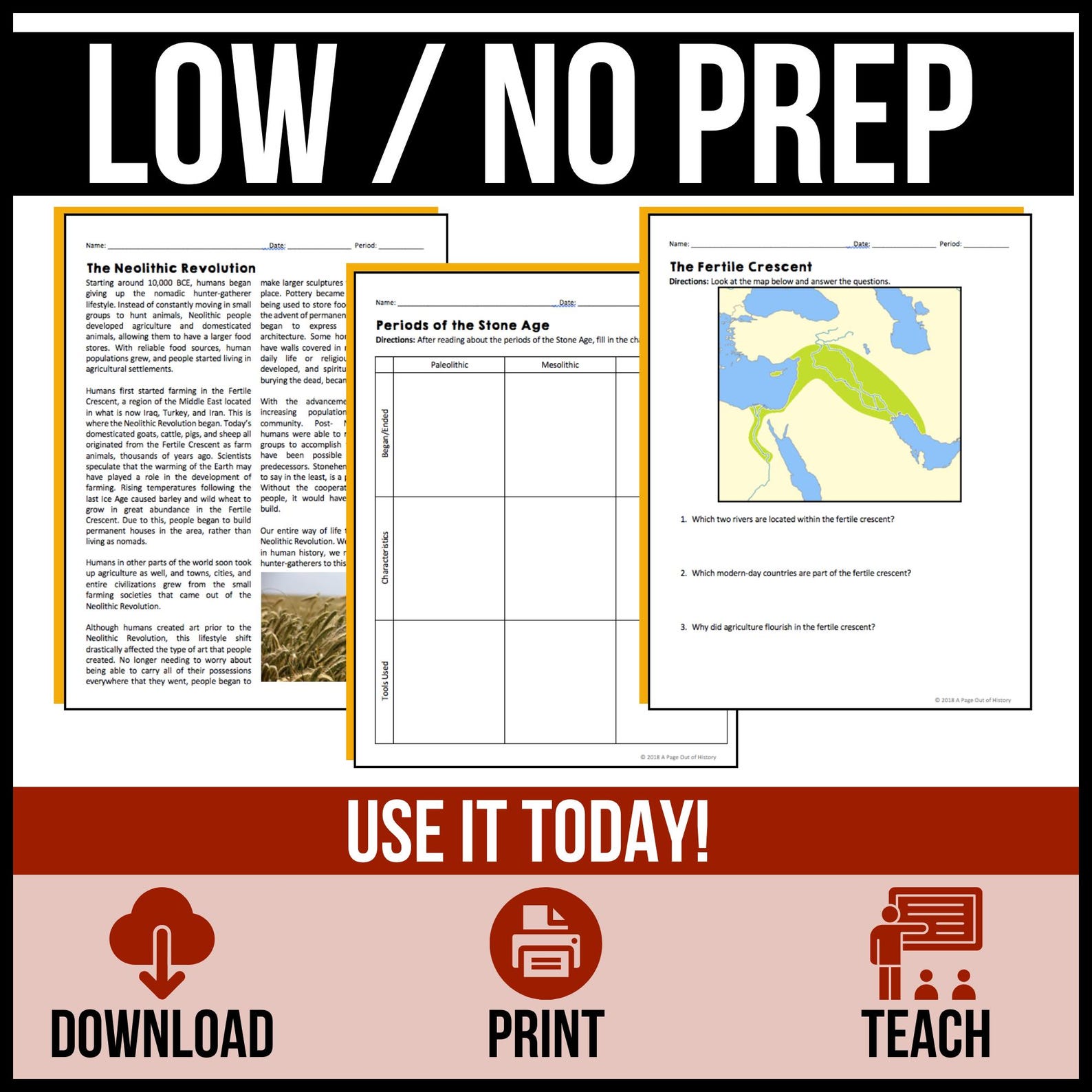 Early Humans Stone Age Unit: Complete Prehistory Lesson Plan Curriculum ...