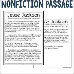 No Prep Printable Biography | Jesse Jackson Reading Passage, Timeline ...