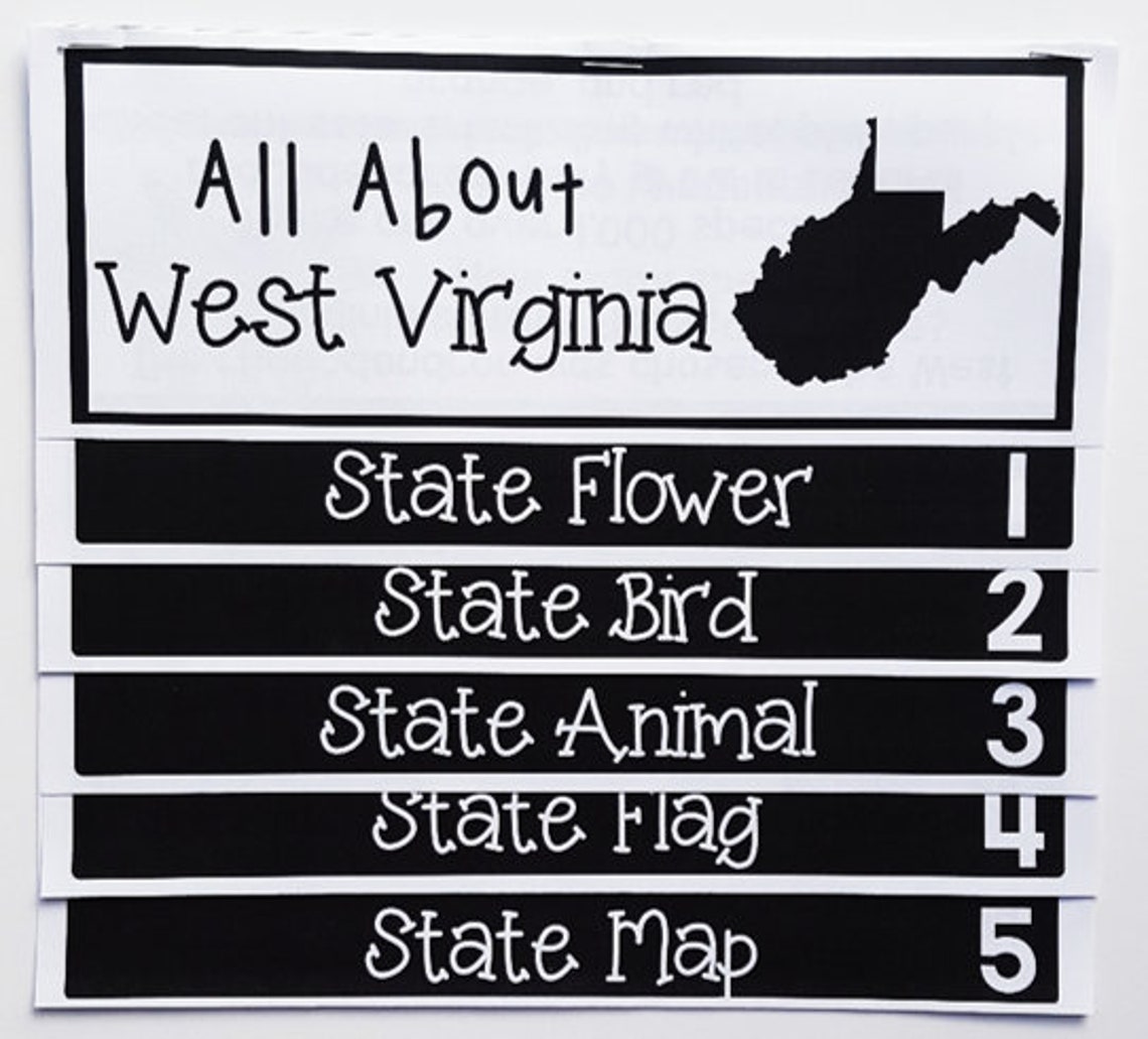 West Virginia 3rd-5th Grade State Lesson | Symbols, Map, Flag, Reading ...