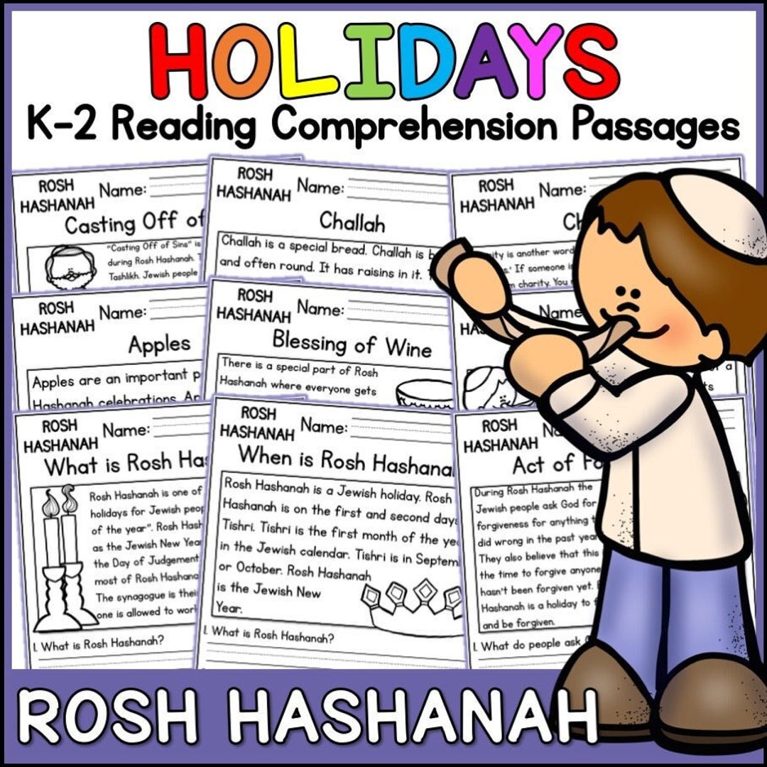 1st 2nd Grade Reading Comprehension | Rosh Hashanah Passages ...