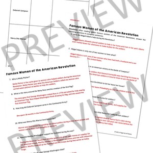 Famous Women During the American Revolution Reading Worksheets and ...