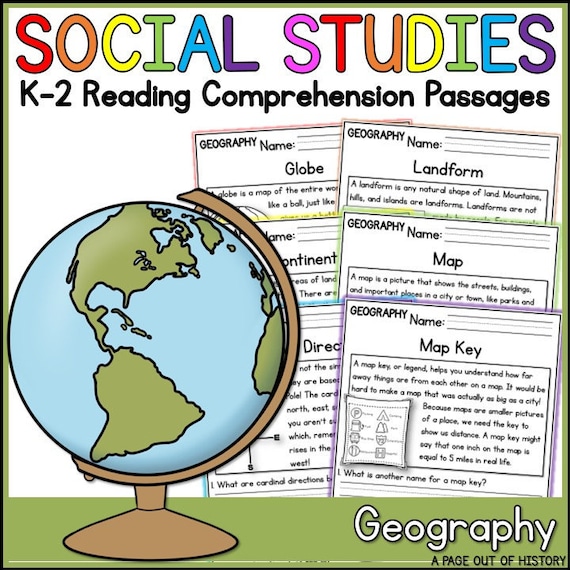 Geography Reading Comprehension Passages K-2 Homeschool | Etsy