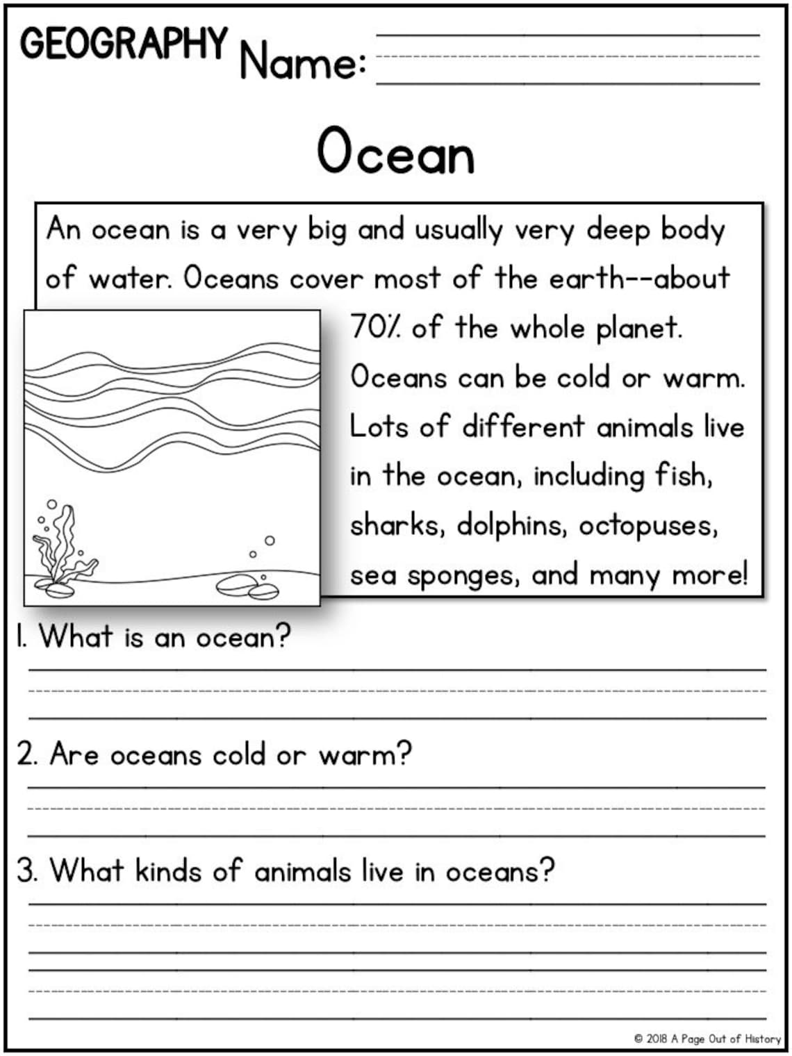 Geography Reading Comprehension Passages K-2 Homeschool | Etsy