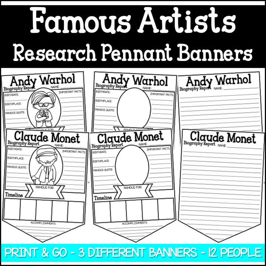 Famous Artists Research Pennant Banner Projects, Lesson Plan ...