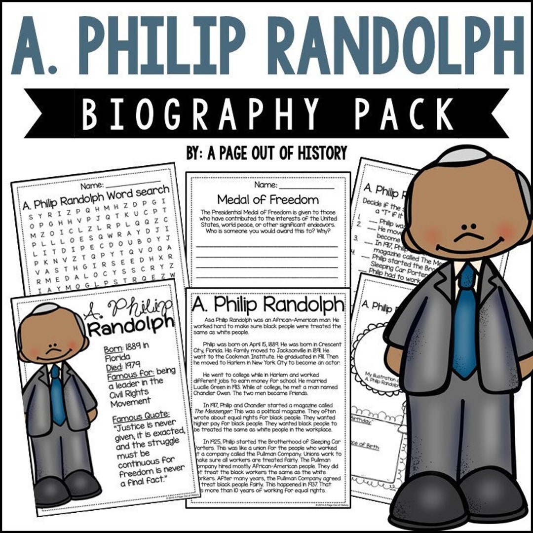 A Philip Randolph Biography Unit Pack | 3-5 | Homeschool | Social ...