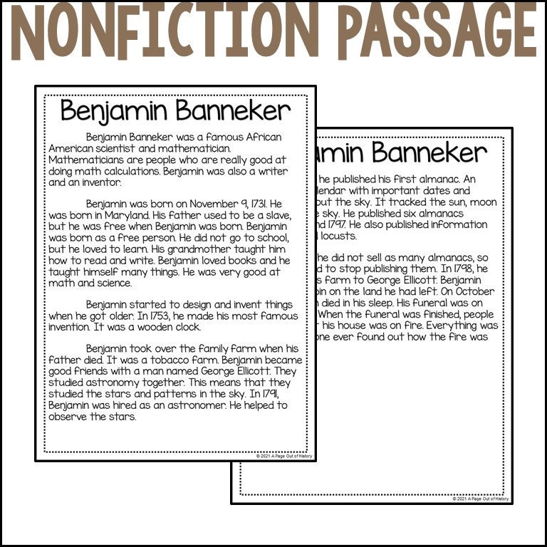 Benjamin Banneker Biography Unit Pack | 3-5 | Homeschool | Social ...