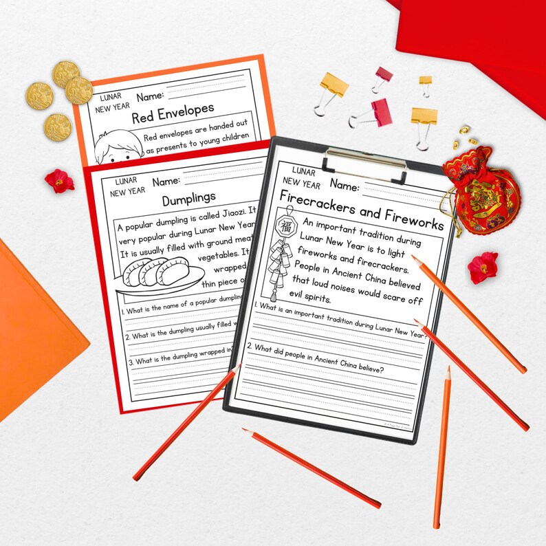 Lunar New Year Reading Comprehension Passages, Cultural Holidays ...